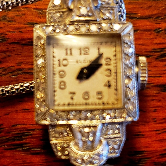 Elgin | Accessories | Vintage Elgin Platinum And Diamond Watch | Poshmark